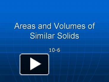 PPT – Areas and Volumes of Similar Solids PowerPoint presentation ...