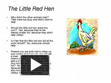 PPT – The Little Red Hen PowerPoint presentation | free to view - id ...