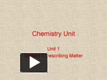 PPT – Chemistry Unit PowerPoint presentation | free to view - id ...