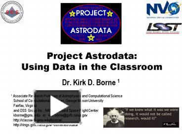 Project Astrodata: Using Data in the Classroom presentation | free to view