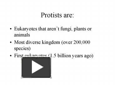 PPT – Protists are: PowerPoint presentation | free to view - id: 1f04e8 ...