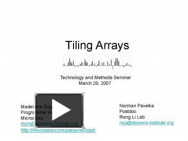 PPT – Tiling Arrays PowerPoint presentation | free to view - id: 1f08f8-ZDc1Z