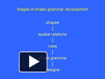 Stages of shape grammar development presentation | free to download