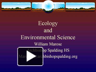 Ecology and Environmental Science presentation | free to view