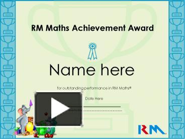 RM Maths Achievement Award presentation | free to download