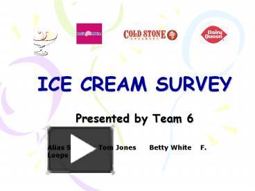 ICE CREAM SURVEY presentation | free to view