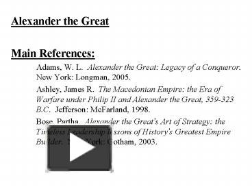 Alexander the Great presentation | free to view