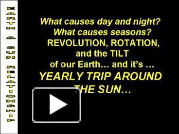 PPT – What causes day and night What causes seasons REVOLUTION ...