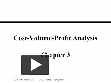 Cost-Volume-Profit Analysis presentation | free to download
