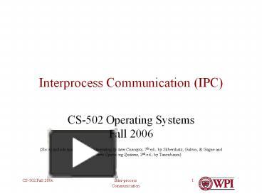 PPT – Interprocess%20Communication%20(IPC) PowerPoint presentation | free to view - id: 1f4c6b-ZDc1Z