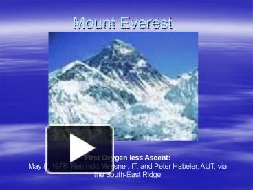 Mount Everest presentation | free to view