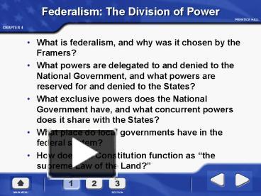 Federalism: The Division of Power presentation | free to view