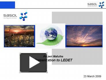 Sasol Gas presentation | free to view