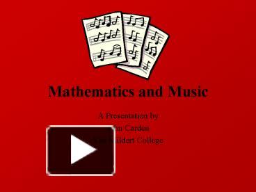 Mathematics and Music presentation | free to view