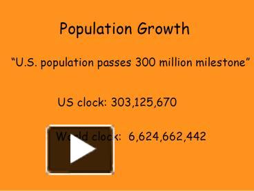 Population Growth presentation | free to view