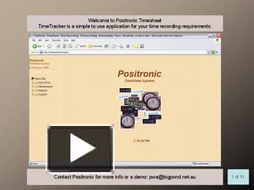 Welcome to Positronic Timesheet presentation | free to view