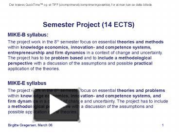 PPT – Semester Project 14 ECTS PowerPoint presentation | free to view - id: 1fa72c-YzIzZ