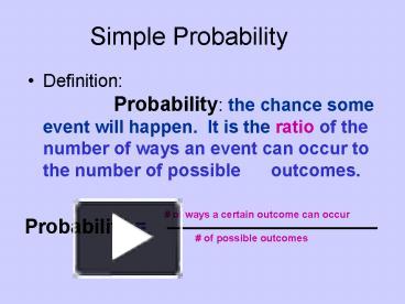 Simple Probability presentation | free to view