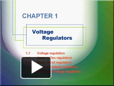 Voltage Regulators presentation | free to view