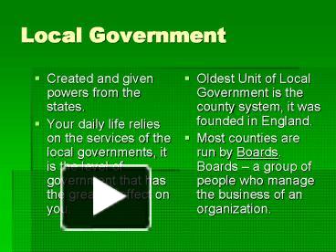 Local Government presentation | free to view