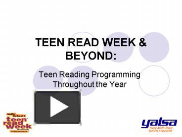 TEEN READ WEEK presentation | free to view