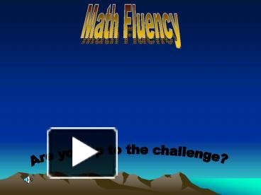 Math Fluency presentation | free to view