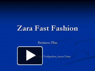 Zara Fast Fashion presentation | free to view