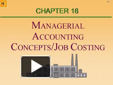 PPT – Managerial Accounting Concepts/Job Cost PowerPoint presentation ...