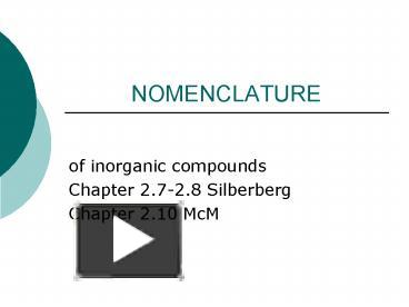 NOMENCLATURE presentation | free to view