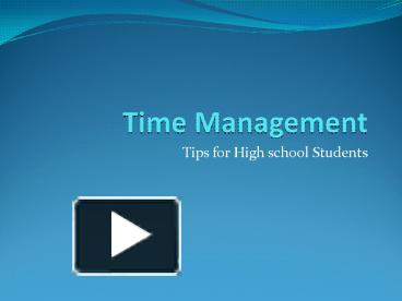 Time Management presentation | free to view