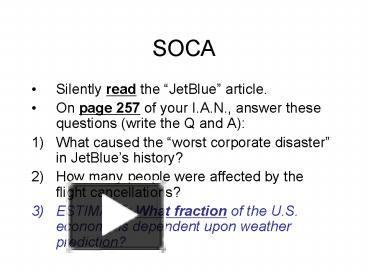 PPT – SOCA PowerPoint presentation | free to view - id: 200b49-ZDc1Z