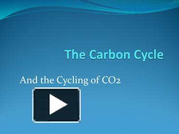 PPT – The Carbon Cycle PowerPoint presentation | free to view - id ...