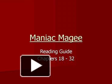 Maniac Magee presentation | free to view