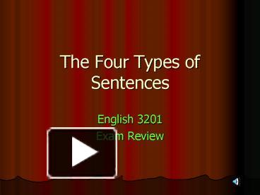 The Four Types of Sentences presentation | free to view