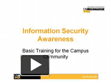 Information Security Awareness presentation | free to view