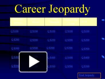 Career Jeopardy presentation | free to view