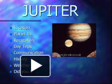 JUPITER presentation | free to view
