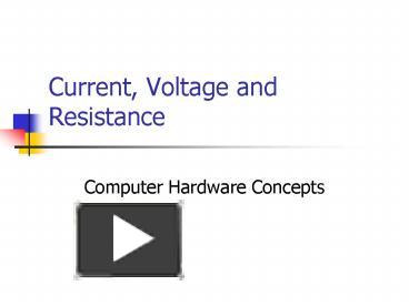 Current, Voltage and Resistance presentation | free to view