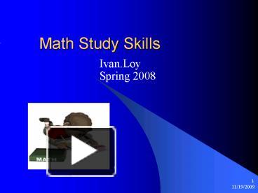 PPT – Math Study Skills PowerPoint presentation | free to view - id ...