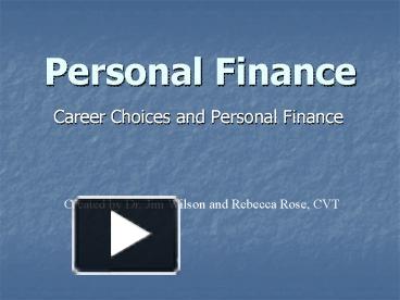 PPT – Personal Finance PowerPoint presentation | free to view - id ...