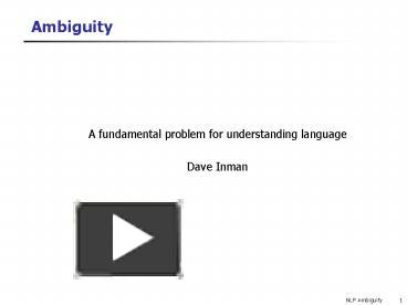 Ambiguity presentation | free to view