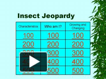 Insect Jeopardy presentation | free to view