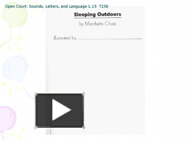 Open Court: Sounds, Letters, and Language 1'15 T256 presentation | free ...