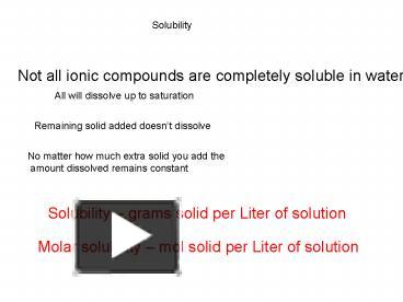 PPT – Solubility PowerPoint presentation | free to view - id: 20cb77-ZDc1Z