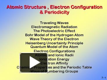 Atomic Structure , Electron Configuration presentation | free to view