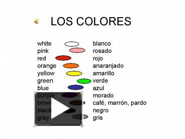PPT – LOS COLORES PowerPoint presentation | free to view - id: 20fe09-YjE2Z