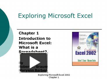 Introduction to Microsoft Excel: What is a Spreadsheet presentation ...