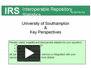 University of Southampton presentation | free to download