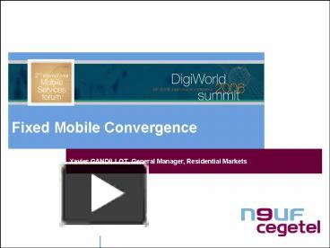 PPT – Fixed Mobile Convergence PowerPoint presentation | free to view - id: 21229e-Njg3Z