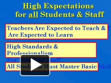 High Expectations for all Students presentation | free to view